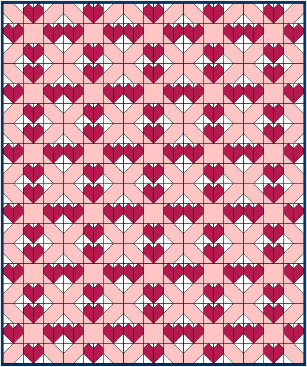 Hearts & Kisses Block Printed Pattern – TheSewingLoft