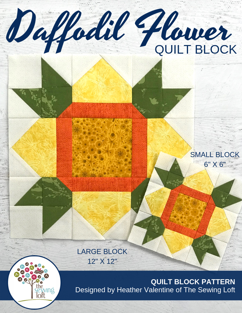 Daffodil Flower Quilt Block Pattern – TheSewingLoft