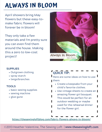 Fabric Flowers -Tutorial PDF – TheSewingLoft
