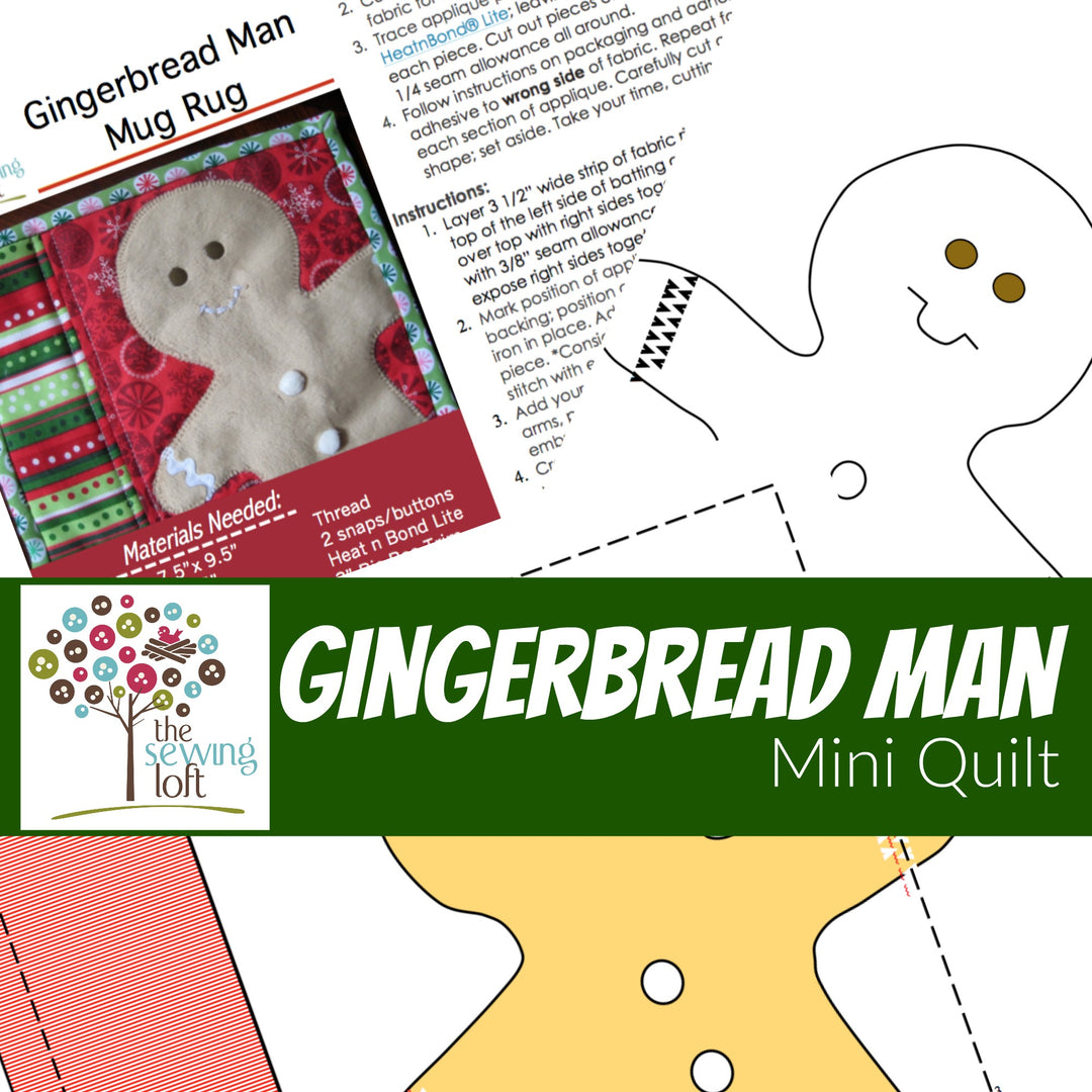 Gingerbread Man Mini Quilt - Mug Rug – TheSewingLoft