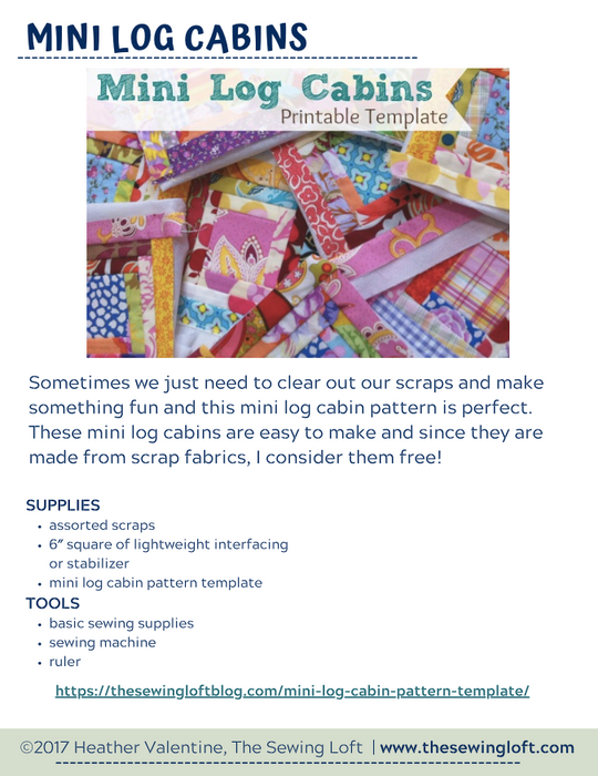 Mini Log Cabins - Tutorial PDF – TheSewingLoft