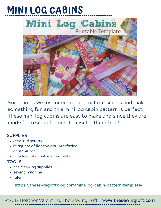Mini Log Cabins - Tutorial PDF – TheSewingLoft