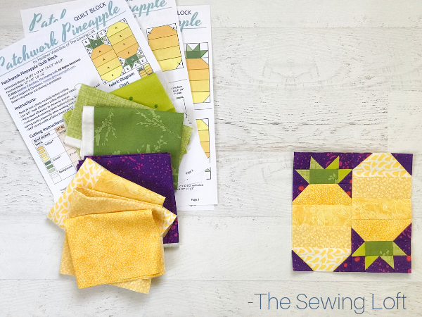 Playful Pinapple Quilt Block Printed Pattern – TheSewingLoft