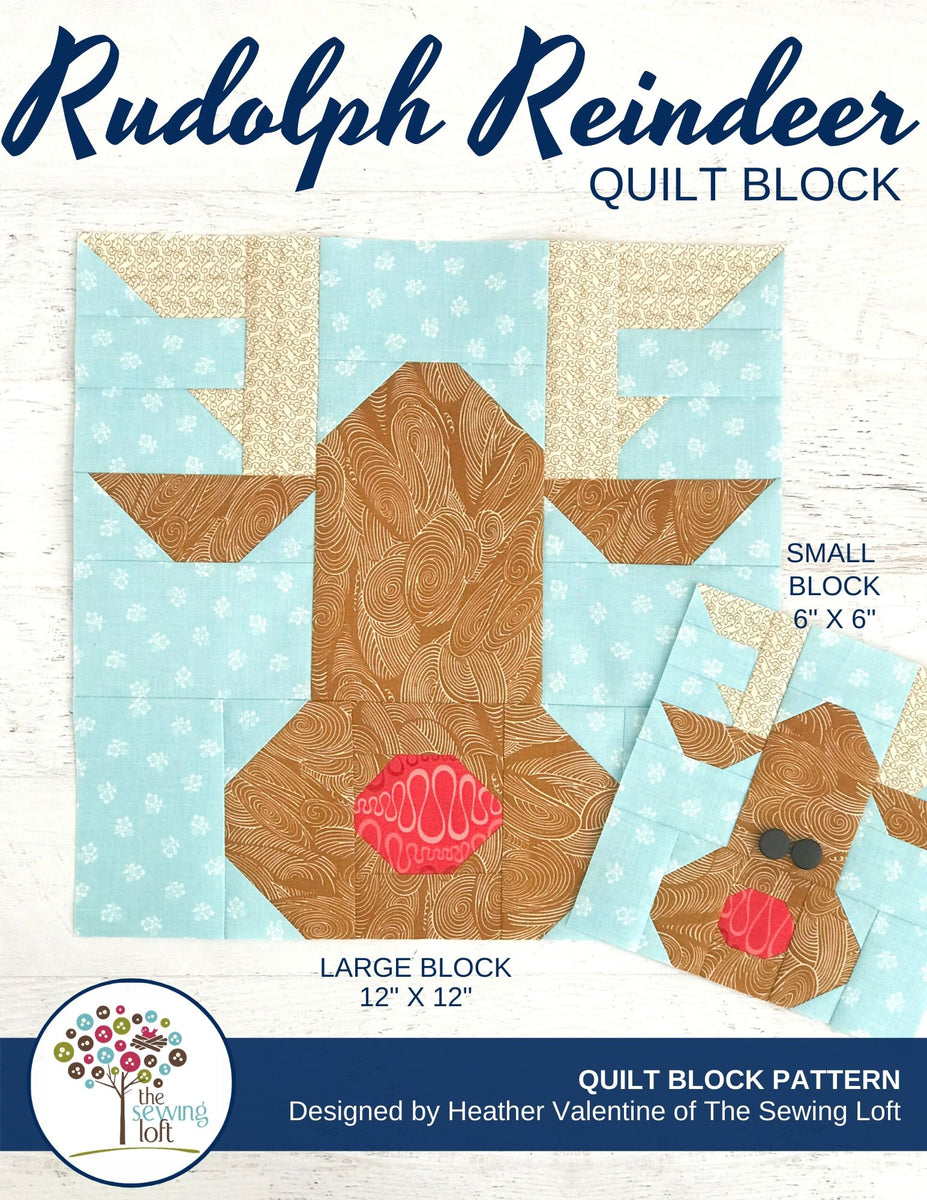 Rudolph the Reindeer Quilt Block Pattern – TheSewingLoft
